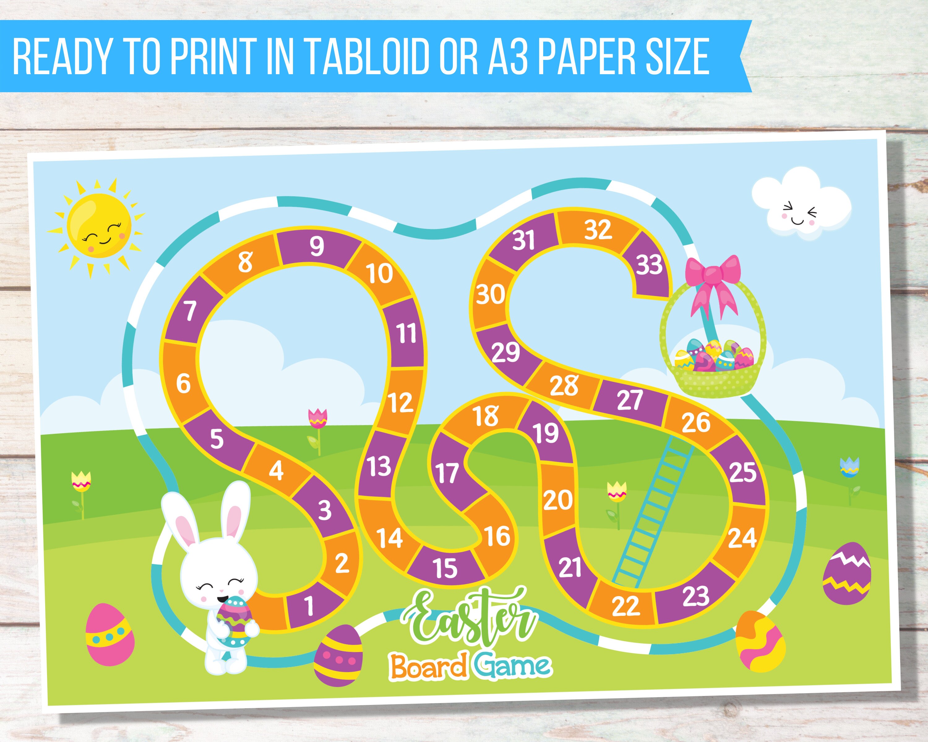 Easter Board Game for Kids, Easter Party Games for Family, Easter ...