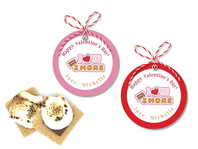 Valentine Smore Gift Tag I Love You Smore Editable PDF - Etsy