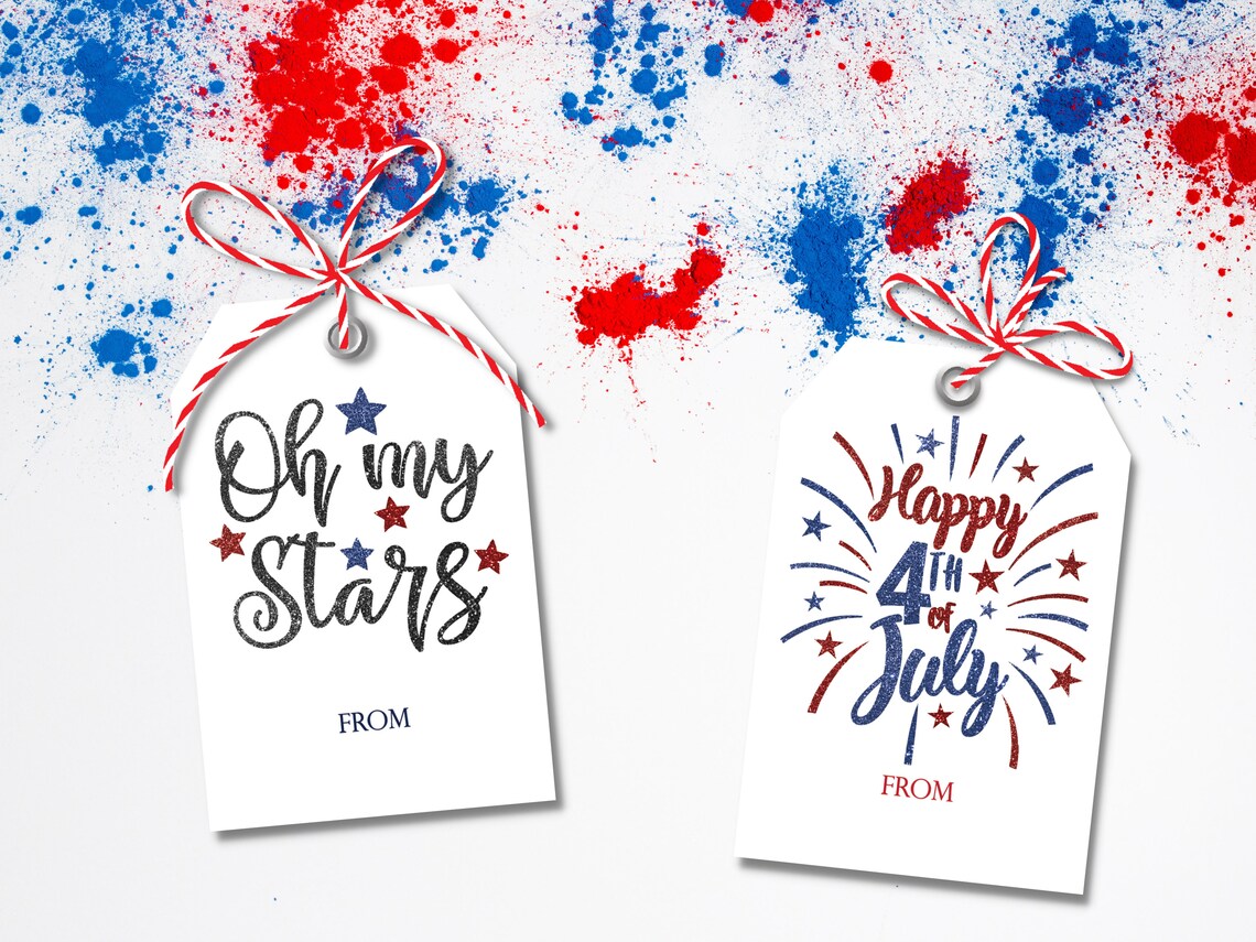 4th of July Gift Tags Patriotic Gift Tags Independence Day - Etsy