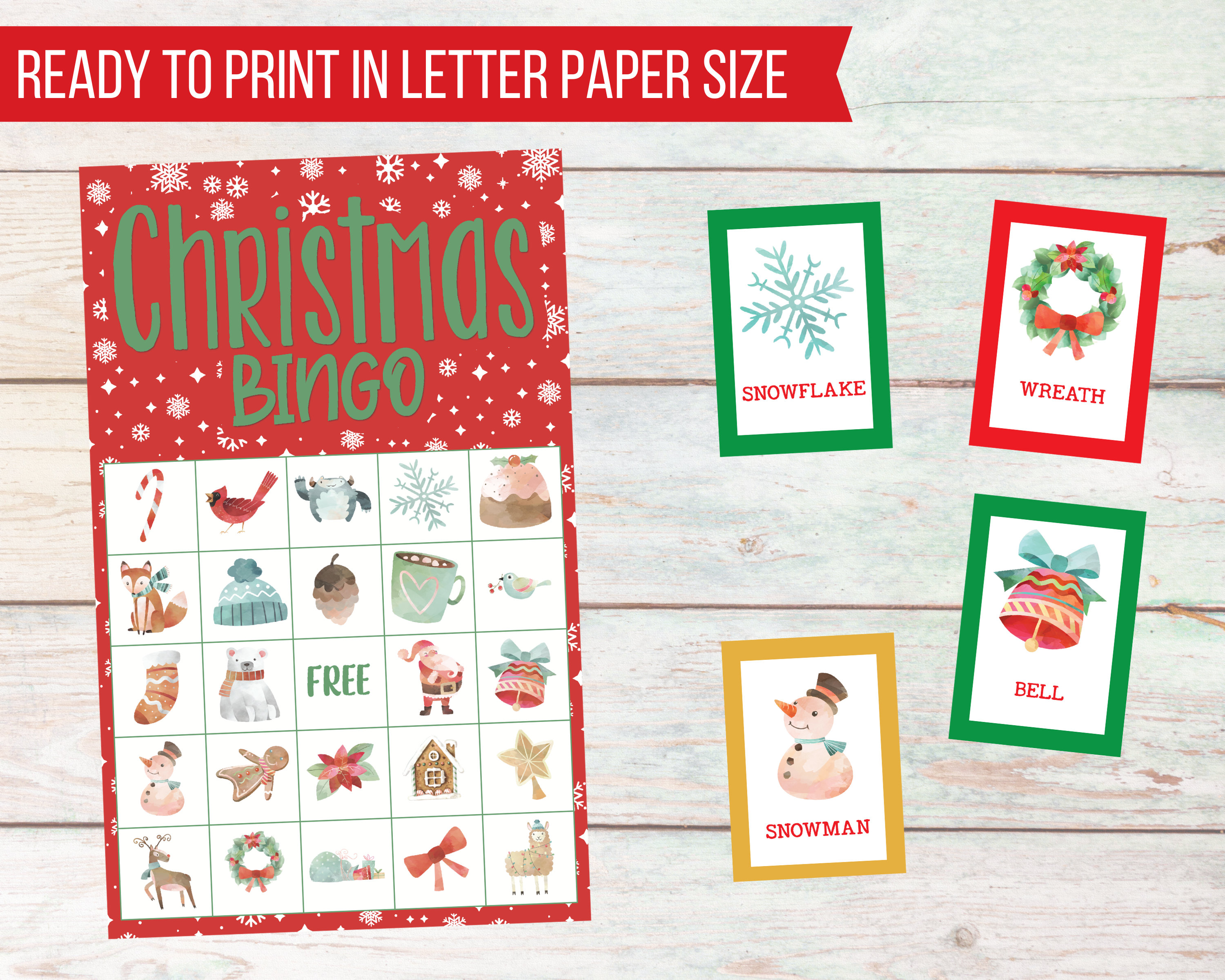 Christmas Bingo Printable Game Christmas Party Game - Etsy