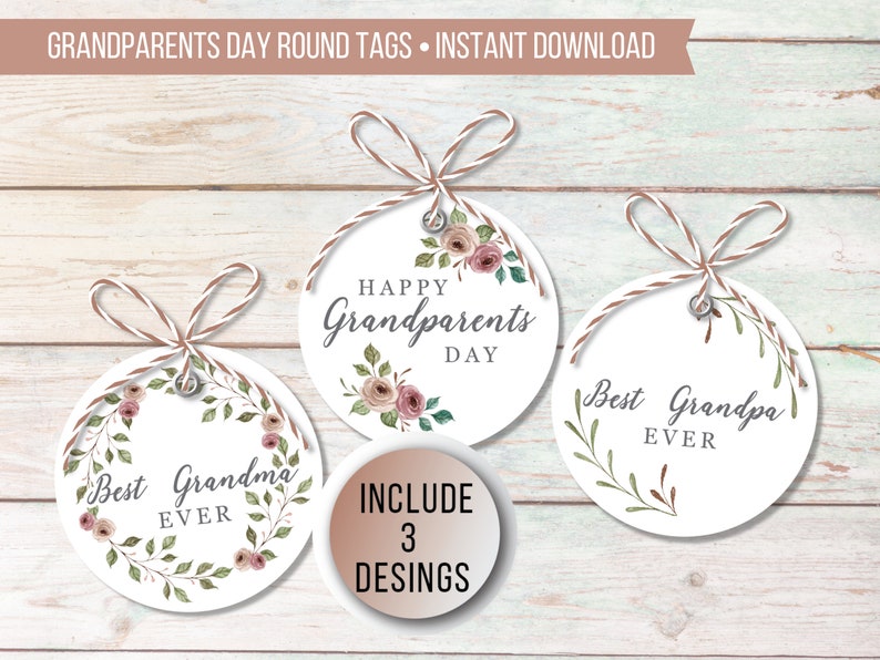 Happy Grandparents Day Cookie Tag 2 Inch Round Grandparents - Etsy