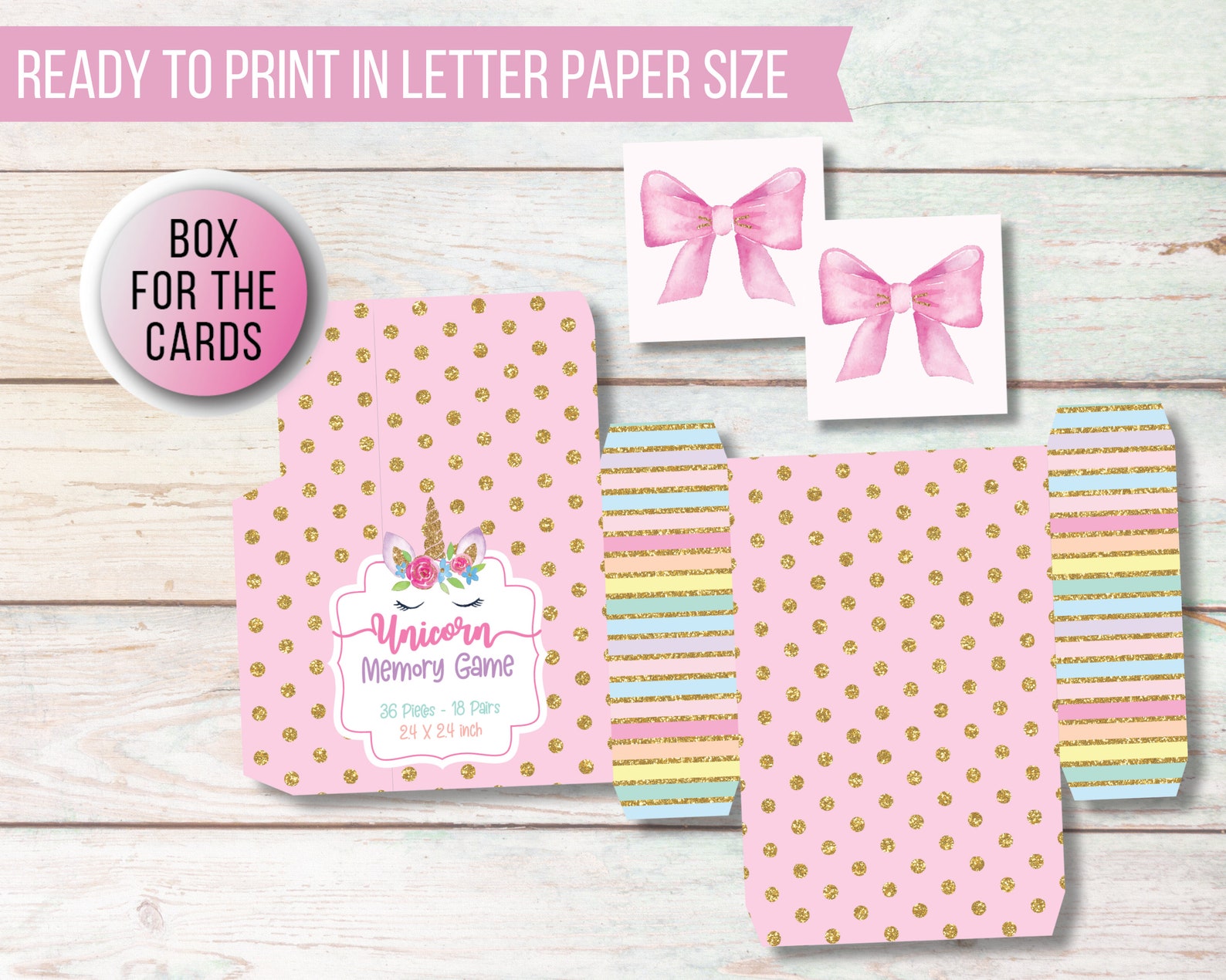 Unicorn Memory Matching Game Printable Unicorn Flashcards for | Etsy