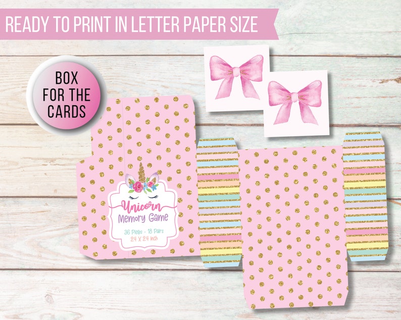 Unicorn Memory Matching Game Printable, Unicorn Flashcards for Kids ...