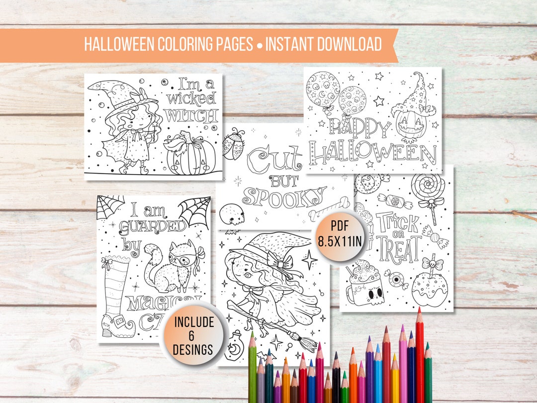 Halloween Coloring Pages for Kids, Printable Halloween Witch Coloring ...