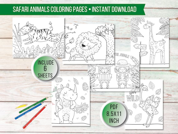 Free Kids Safari Coloring Pages