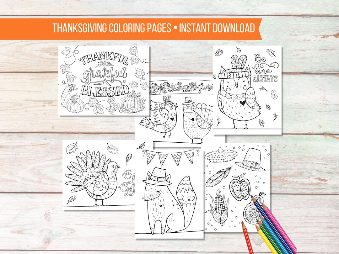 Thanksgiving Coloring Pages for Kids, Printable Fall Coloring Sheets ...