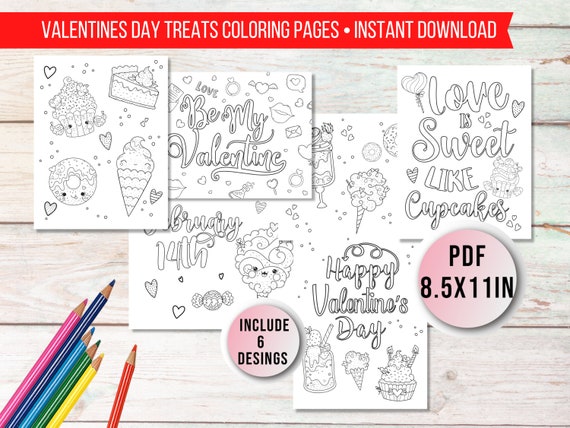 Happy Valentines Day Kids Coloring Pages Classroom Printable | Etsy