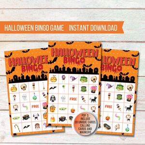 Halloween Bingo, Printable Party Game, 30 Players - Etsy