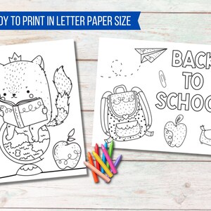 Back to School Coloring Pages Kids, First Day of School Printable ...