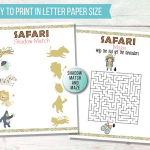 Safari Animals Party Games Kids, African Animals Kids Activity Packs ...