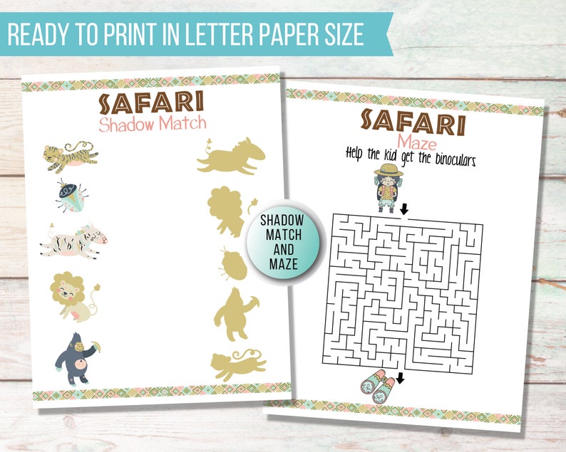 Safari Animals Party Games Kids African Animals Kids Activity - Etsy