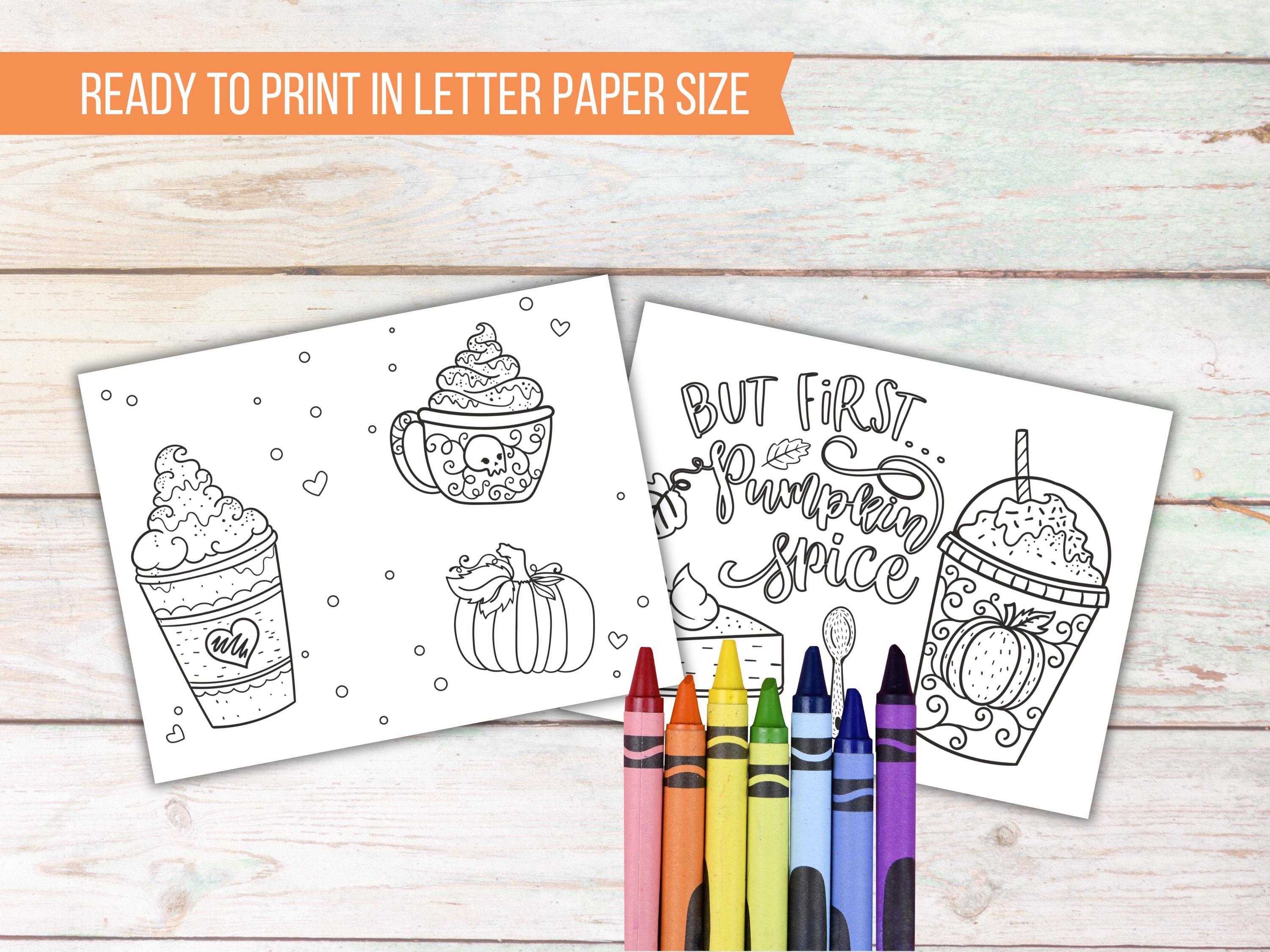 Printable Autumn Kids Coloring Sheets, Pumpkin Spice Season, Kids ...