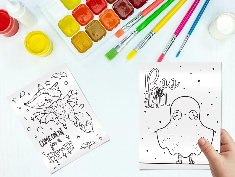 Cute Halloween Coloring Pages for Kids, Fall Coloring Sheets, Printable ...