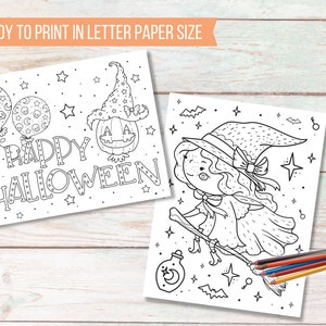 Halloween Coloring Pages for Kids, Printable Halloween Witch Coloring ...