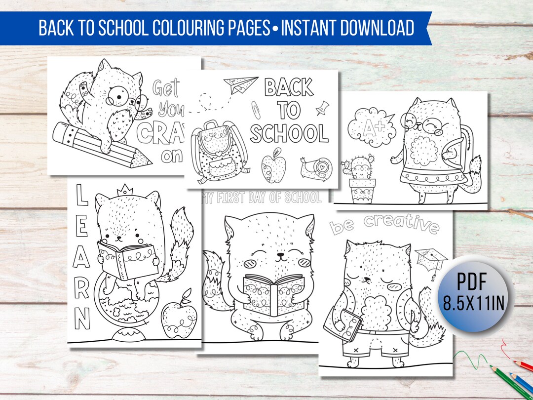 Back to School Coloring Pages Kids First Day of School - Etsy