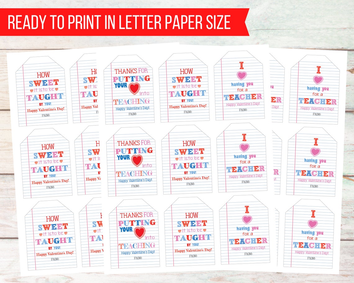 Valentine Gift Tags Happy Valentines Day Cookie Tag Teacher | Etsy