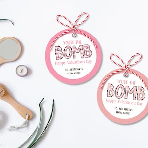 Happy Valentines Day Printable Gift Tags, You're the Bomb Tags for ...