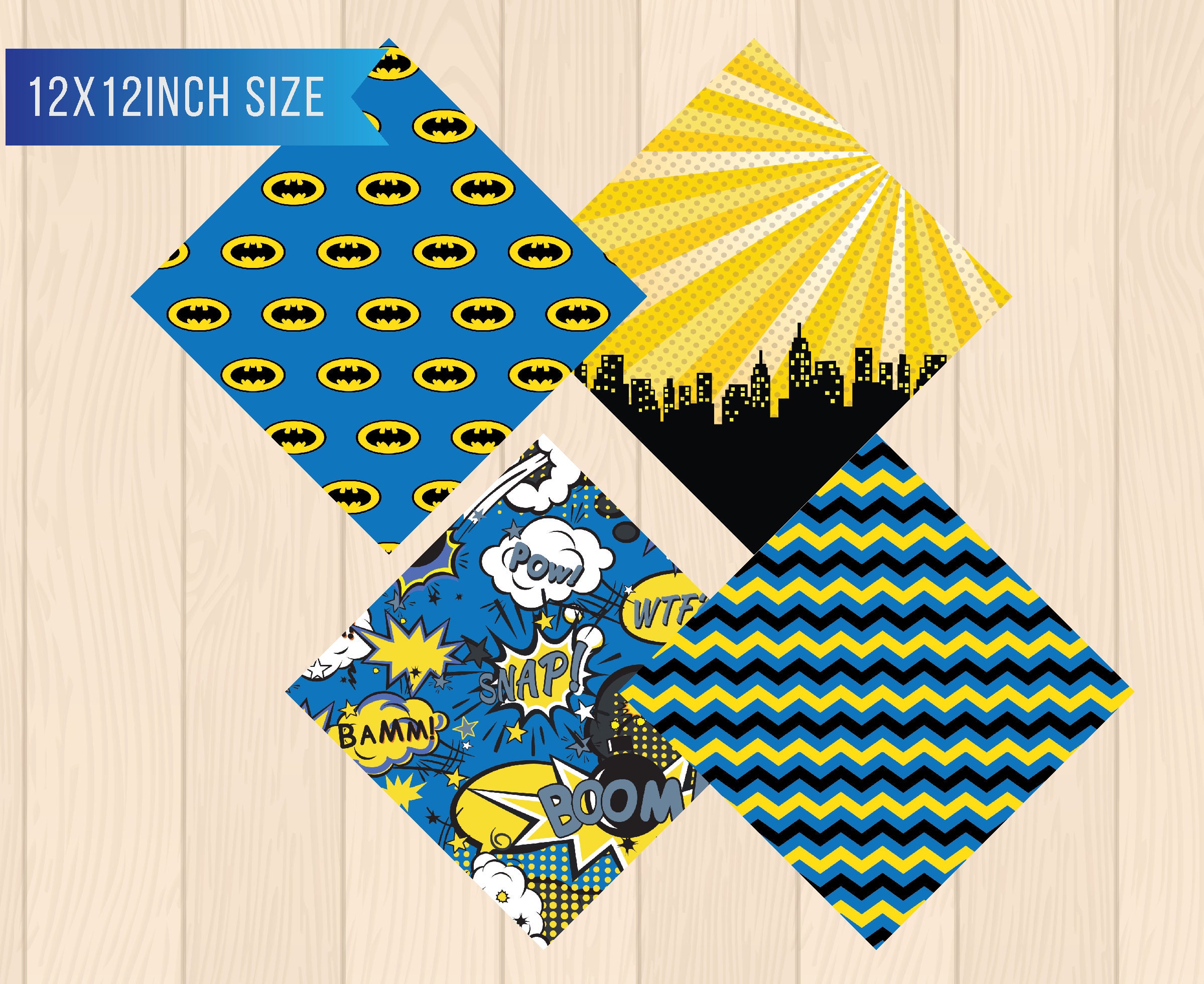 Batman Digital Paper with BONUS 300dpi paper crafts card | Etsy