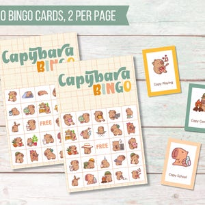 Capybara Birthday Bingo Game for Kids, Printable Birthday Activity - Etsy