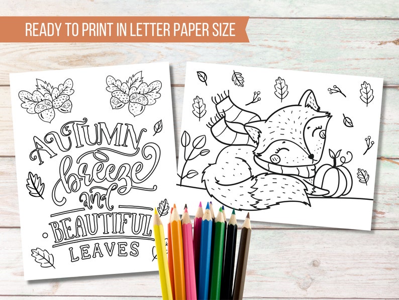 Autumn Coloring Pages for Kids Printable Fall Classroom - Etsy