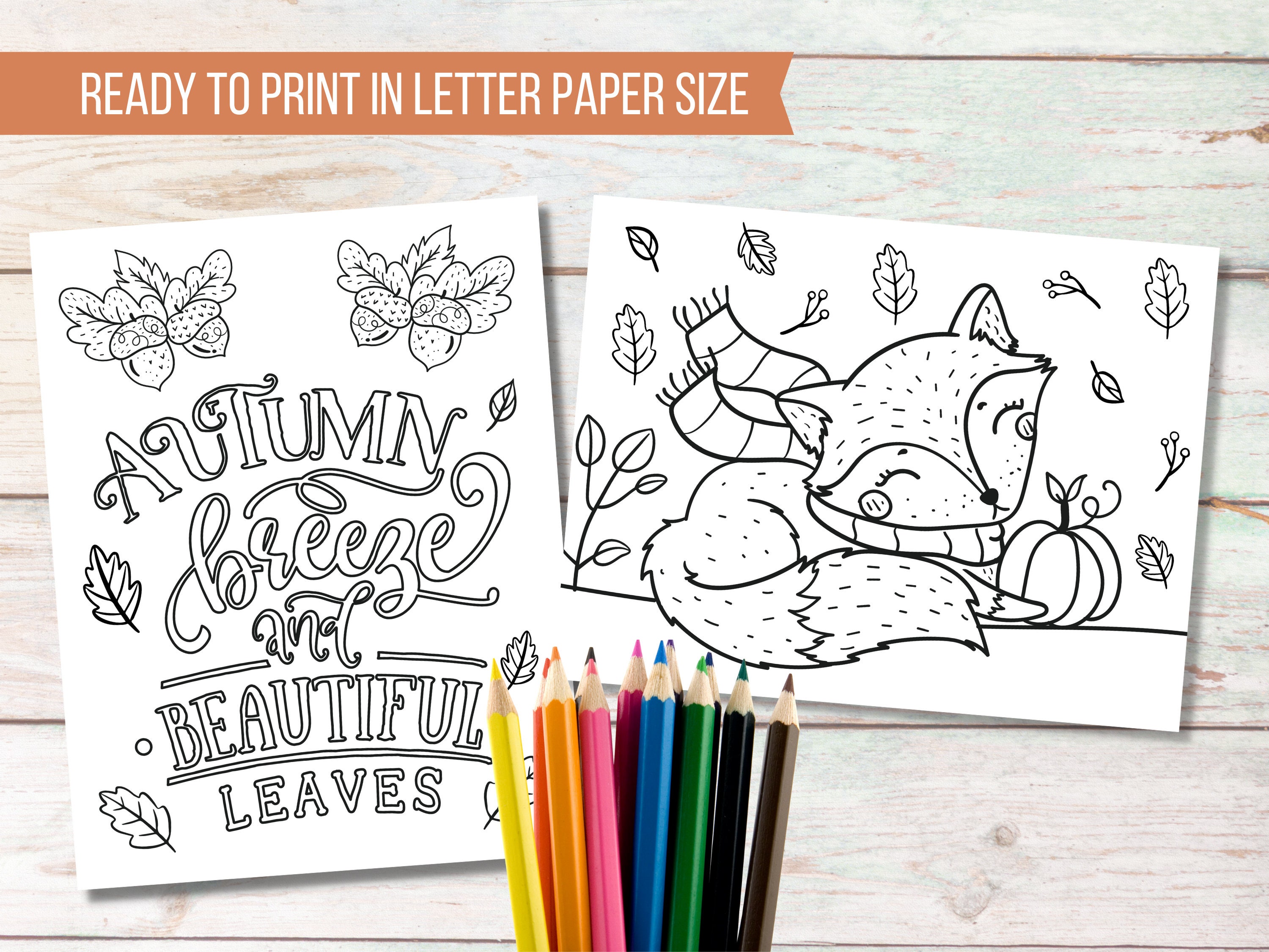 Autumn Coloring Pages for Kids Printable Fall Classroom - Etsy