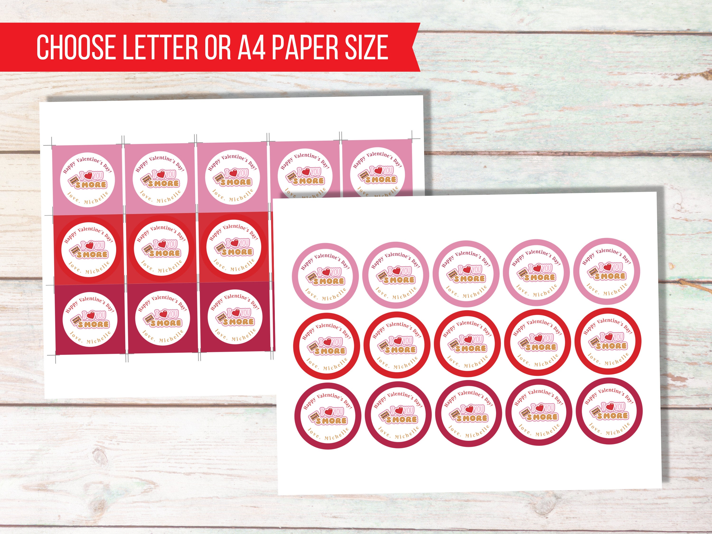 Valentine Smore Gift Tag I Love You Smore Editable PDF - Etsy