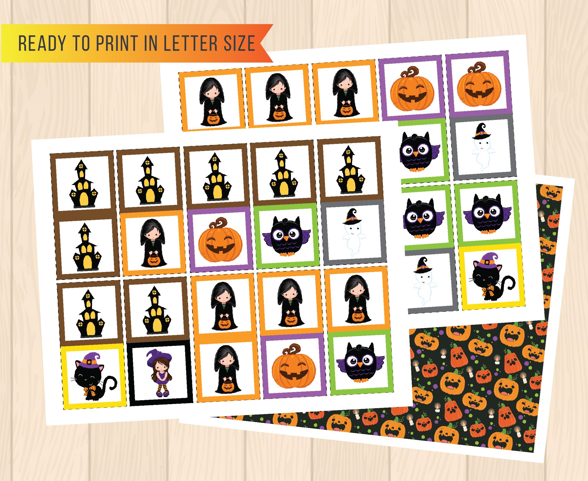 Halloween Dominoes Game Printable Dominoes Game for Kids and - Etsy
