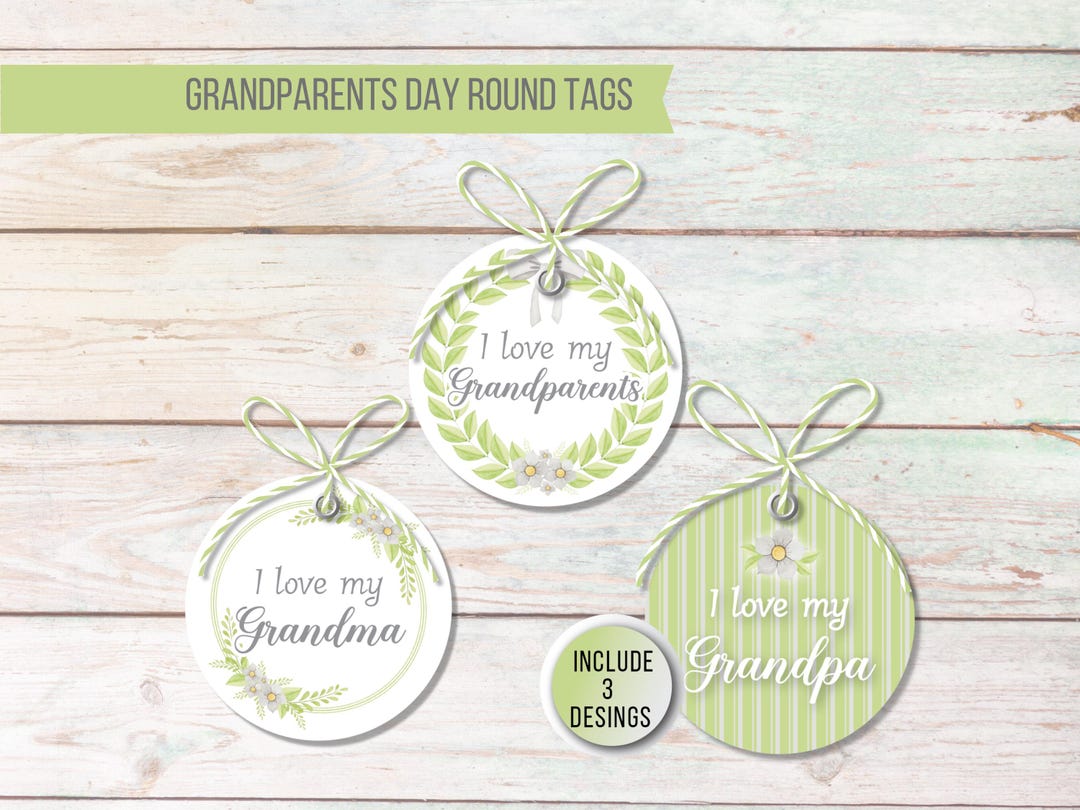 Grandparents Day Round Cookie Tag, Happy Grandparents Day Printable ...