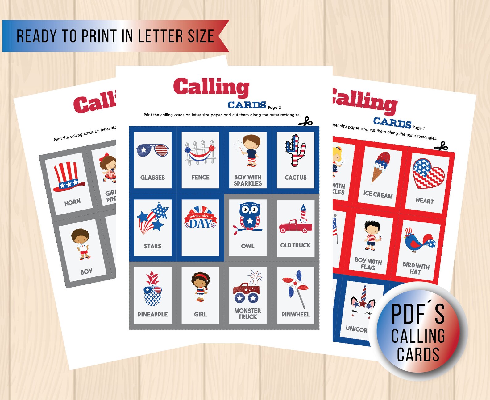 4th of July Bingo Cards Printable Bingo for Independence Day | Etsy