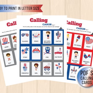 4th of July Bingo Cards, Printable Bingo for Independence Day, Fourth ...