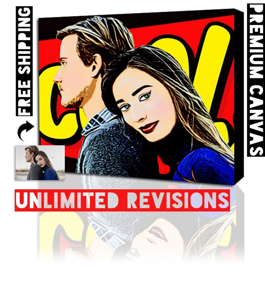 Personalized Pop Art Canvas Painting Comic Pop Art Canvas - Etsy