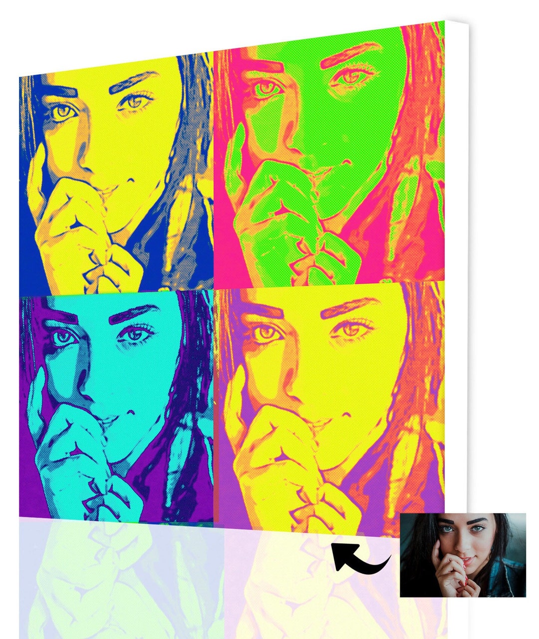 Personalized Pop Art Canvas Painting, Comic Pop Art Canvas Print ...