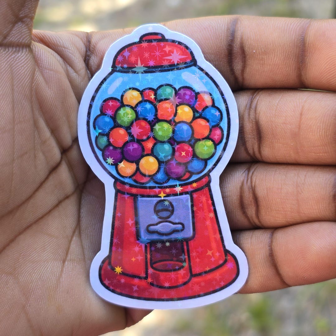 Holographic Gumball Machine Sticker | Retro Candy Sticker | Colorful ...