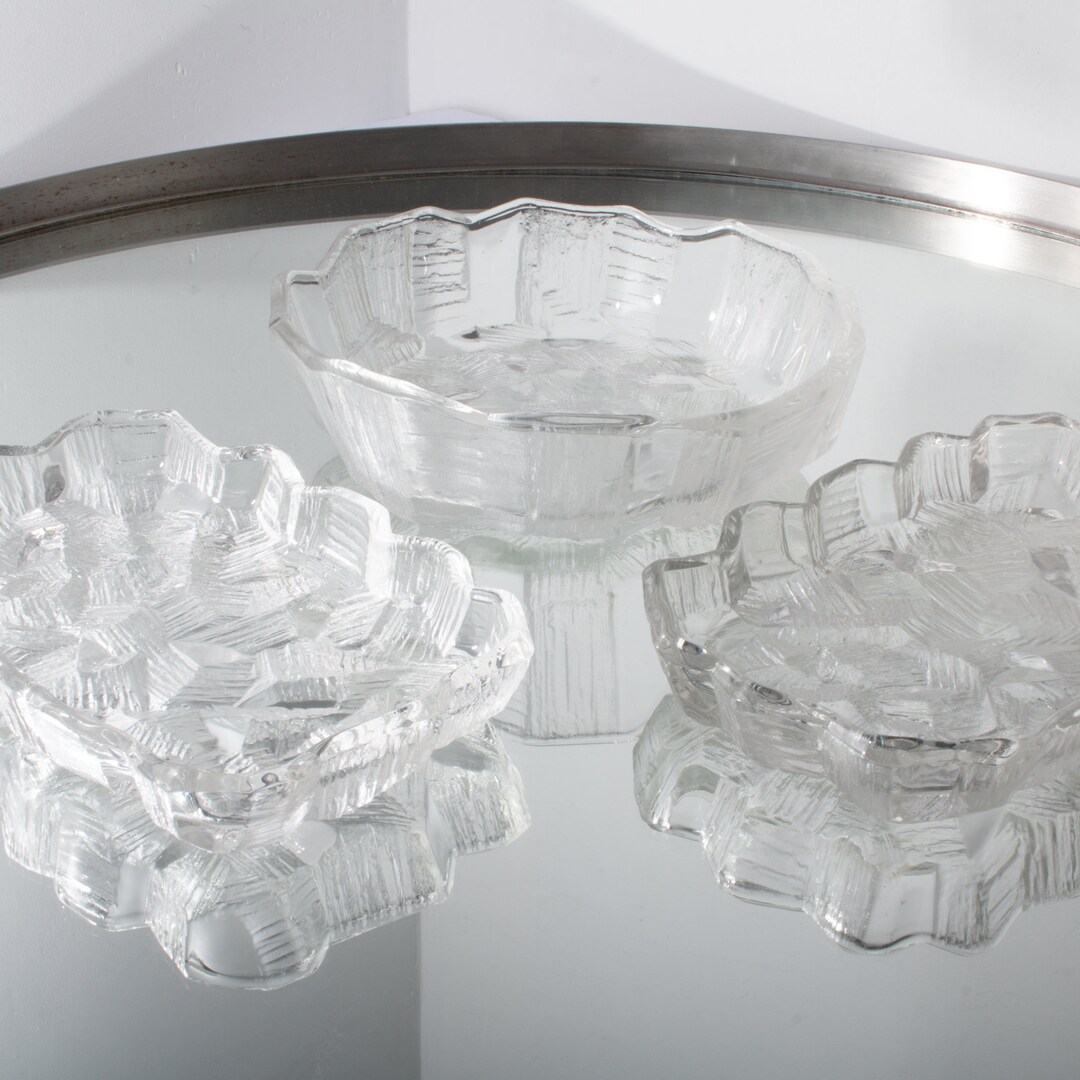 Hoya Ice Bark Set of Bowls and Two Trays Mid Century Design - Etsy