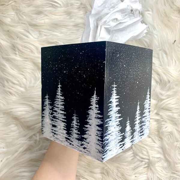 Painted Tissue Box - Etsy