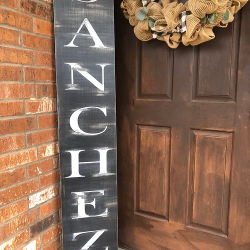 1x12x48 Dark Walnut Welcome Sign Front Porch Lady Bugs - Etsy