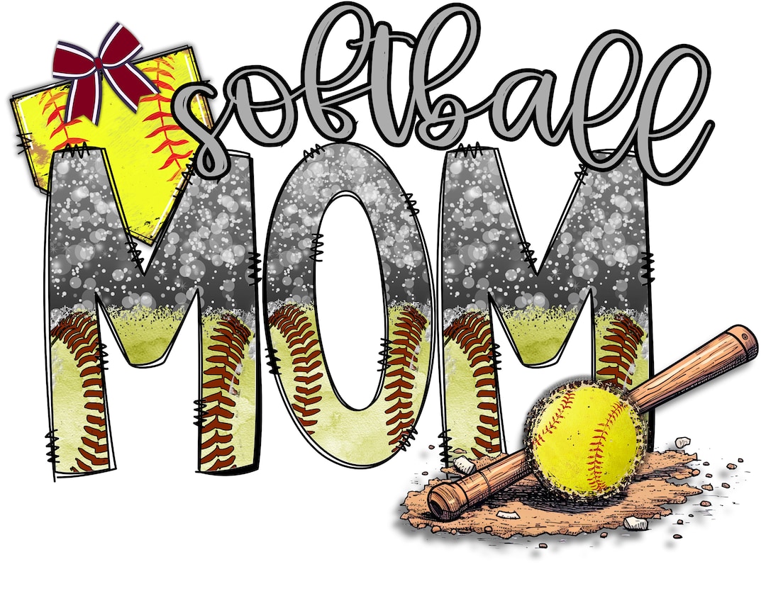 Softball Mom Png, Softball Png, Softball Sublimation Design, Softball ...