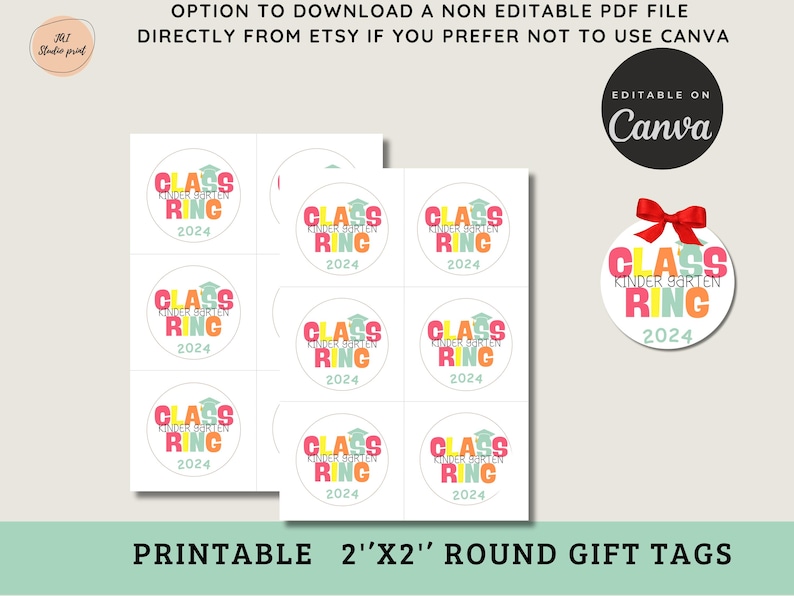 Kindergarten Graduation Class Ring Gift Sticker, Graduation Favors, Pre ...