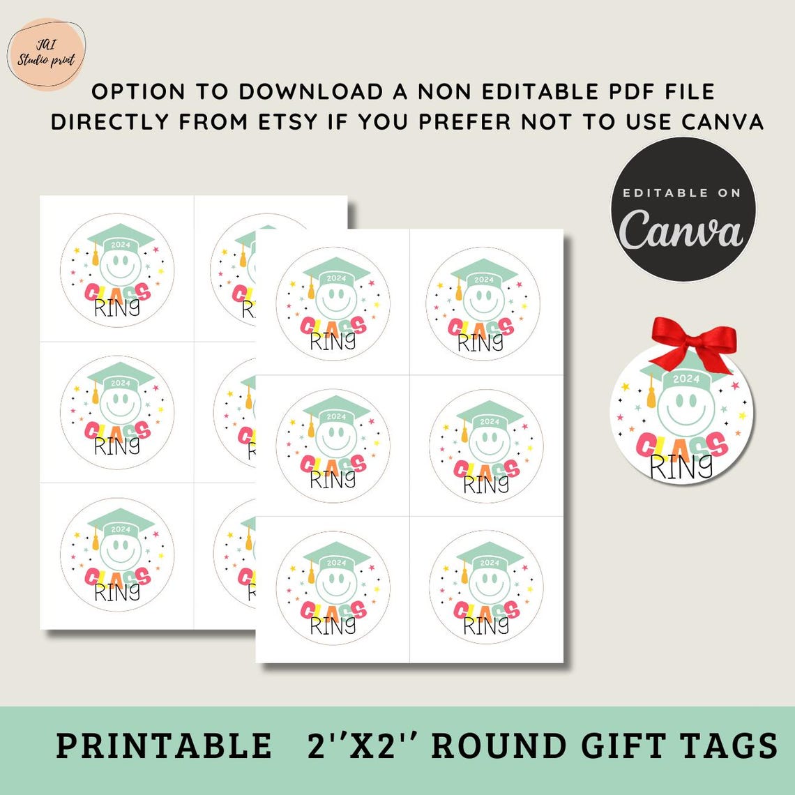 Kindergarten Graduation Class Ring Gift Sticker, Graduation Favors, Pre ...