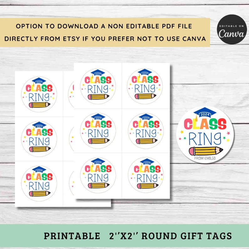 Multicolor Kindergarten Graduation Class Ring Gift Sticker, Graduation ...