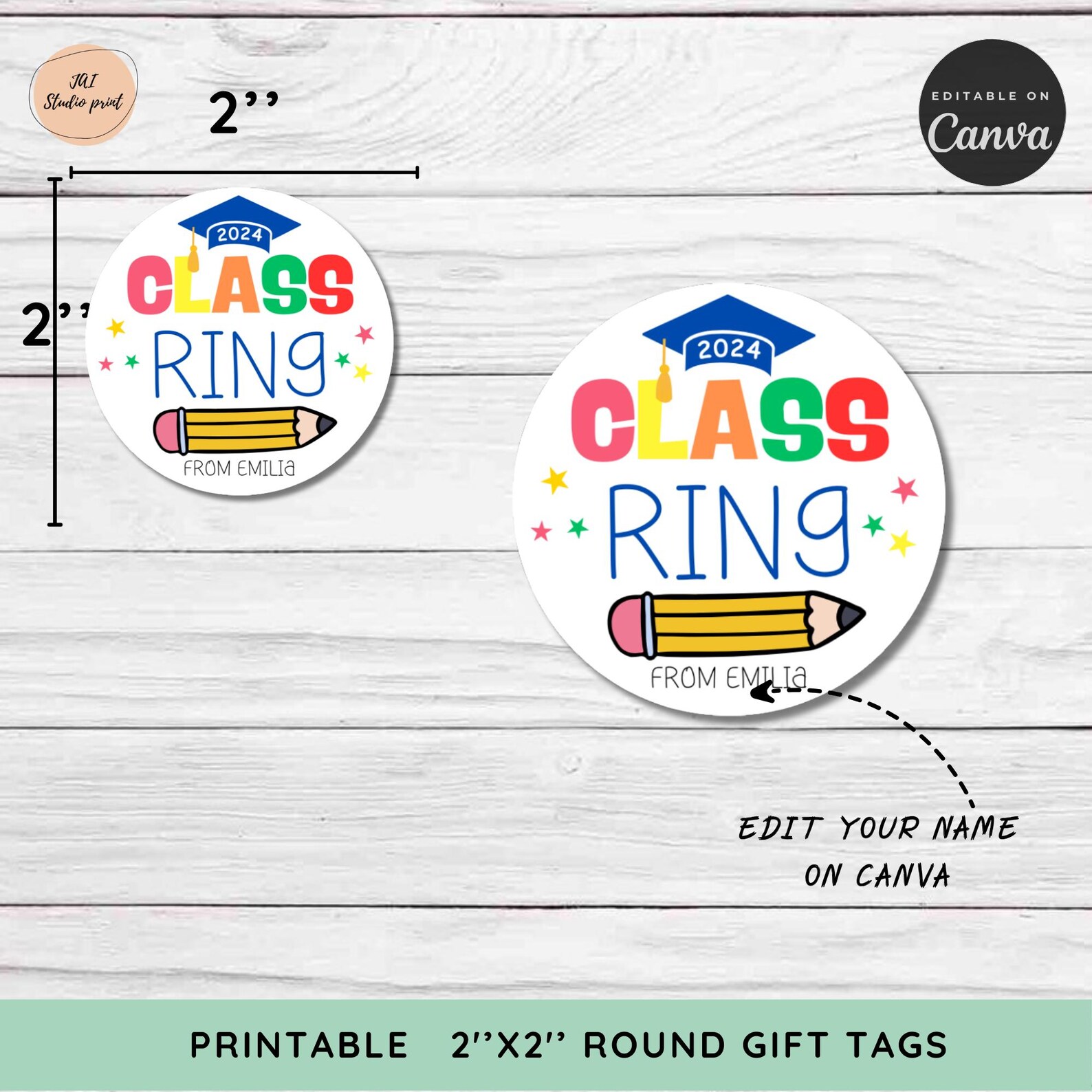 Multicolor Kindergarten Graduation Class Ring Gift Sticker, Graduation ...