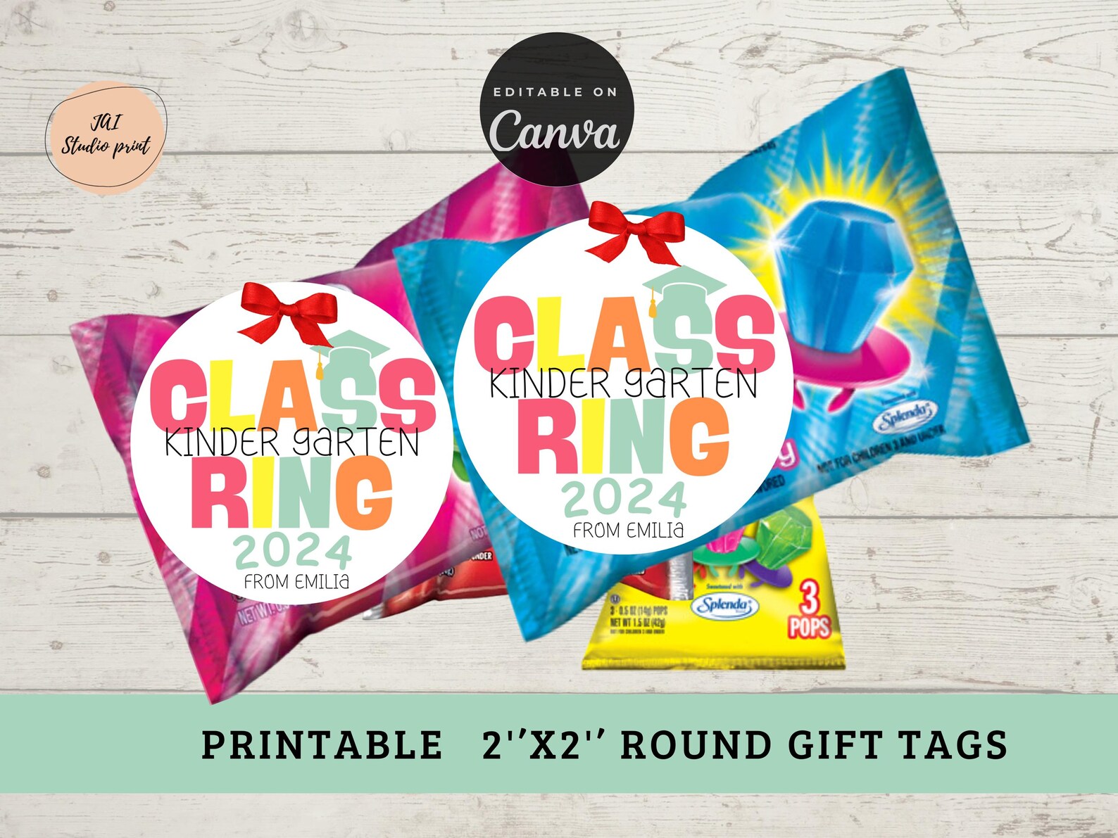 Kindergarten Graduation Class Ring Gift Sticker, Graduation Favors, Pre ...