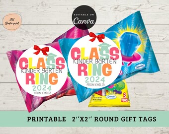 Kindergarten Graduation Class Ring Gift Sticker, Graduation Favors, Pre ...