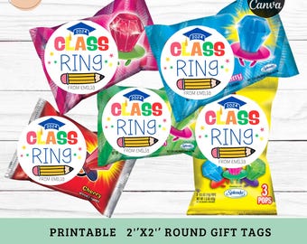 Kindergarten Graduation Class Ring Gift Sticker, Graduation Favors, Pre ...