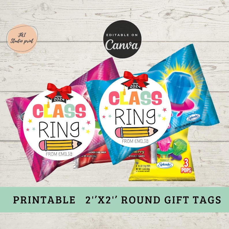 Kindergarten Graduation Class Ring Gift Sticker, Graduation Favors, Pre ...