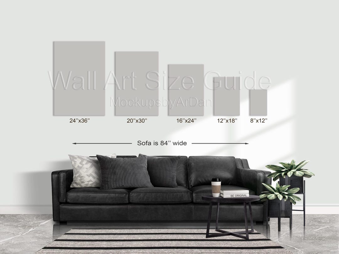 Canvas Size Guide Mockup Ratio 2:3, Canvas Print Size Guide Mockup ...