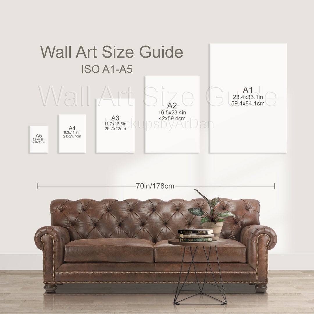 Wall Art Size Chart ISO A1-A5, Wall Art Size Guide, Wall Art Size Comparison Chart, Wall Display ...