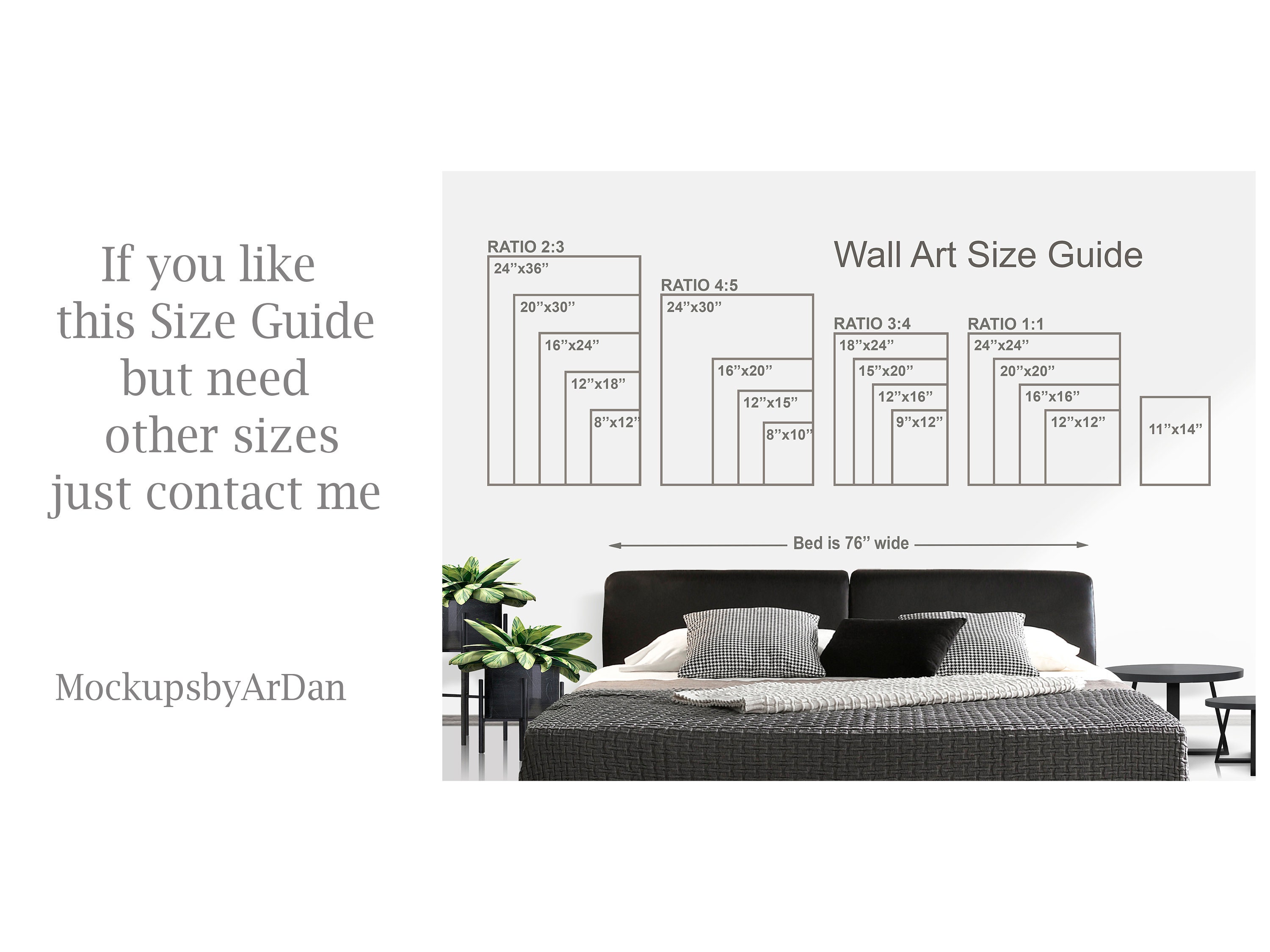 Wall Art Size Guide Wall Size Comparison Chart Print Size Etsy Uk