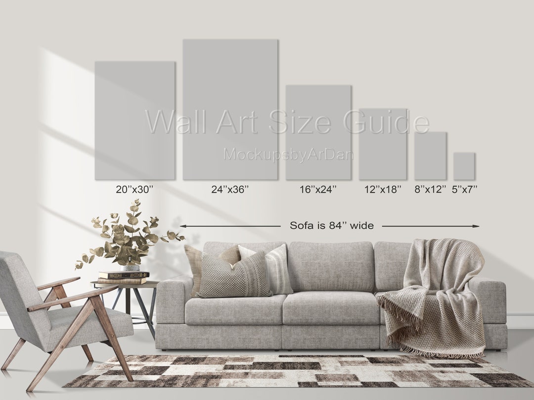 Portrait Wall Art Size Guide, Canvas Print Size Guide, Wall Art Display ...
