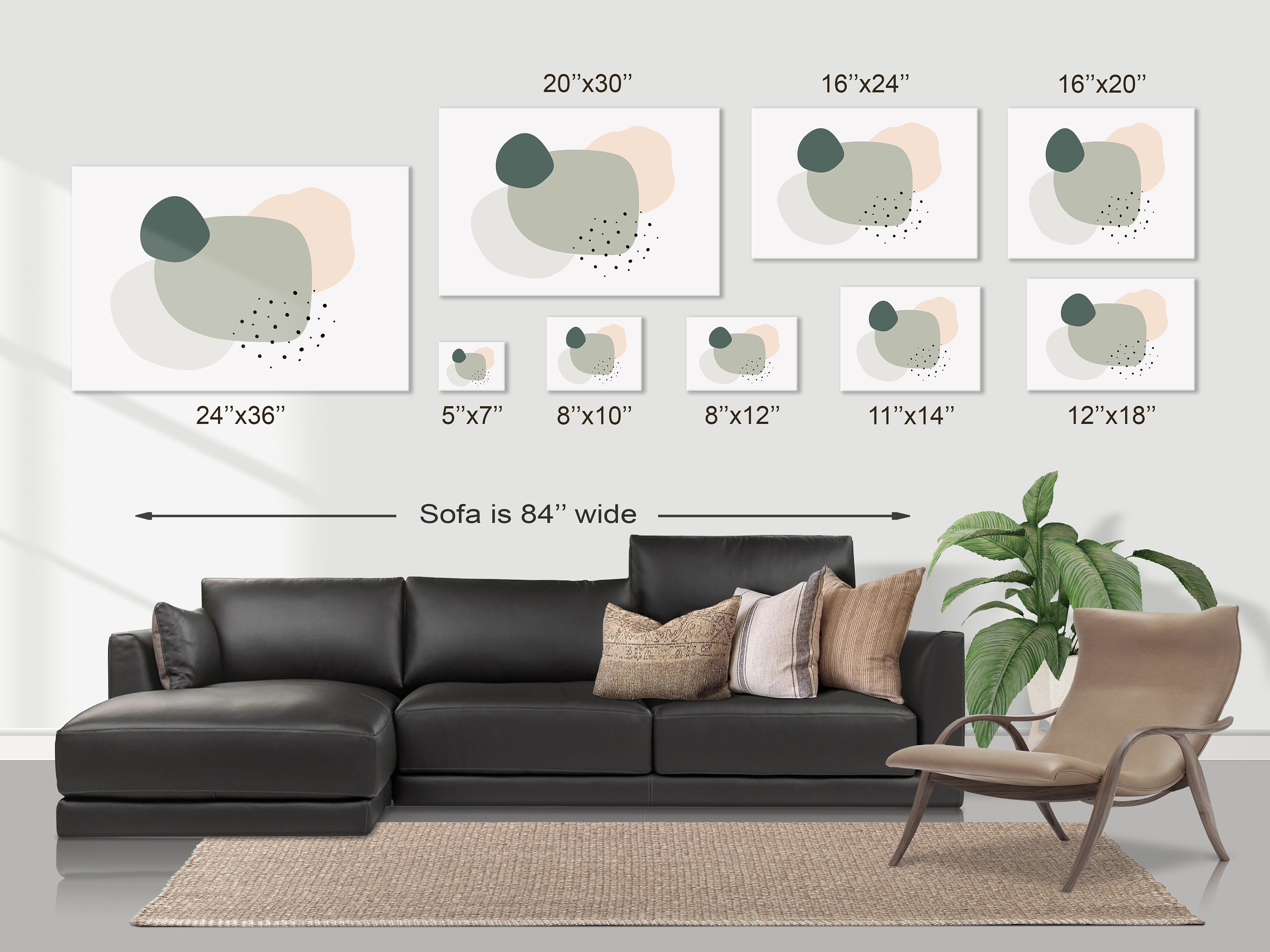 Canvas Size Comparison Chart Canvas Print Size Mockup Canvas - Etsy